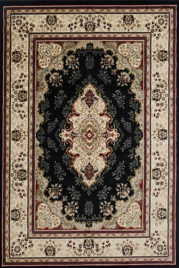 Traditional Classica Designer Rug (7006 Black) – Persian Rug Gallery