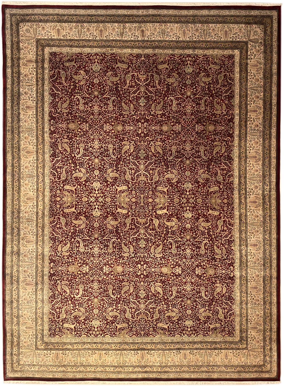 Kashmiri Hand-Knotted Oriental Persian Rug - Wool - 428 cm x 307 cm ...