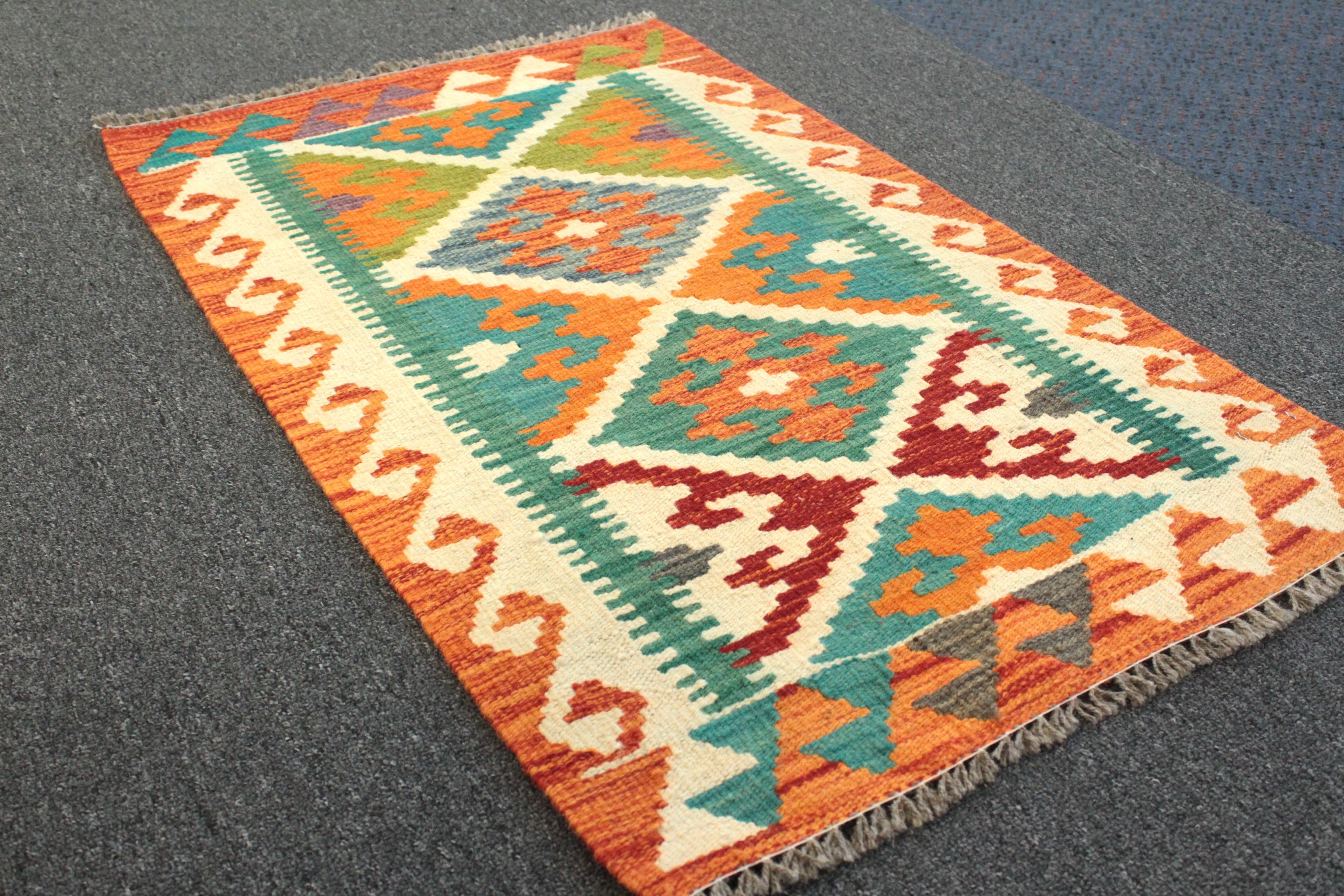 Hand Woven Chobi Kilim Rug - Wool - 94 cm x 59 cm – Persian Rug Gallery