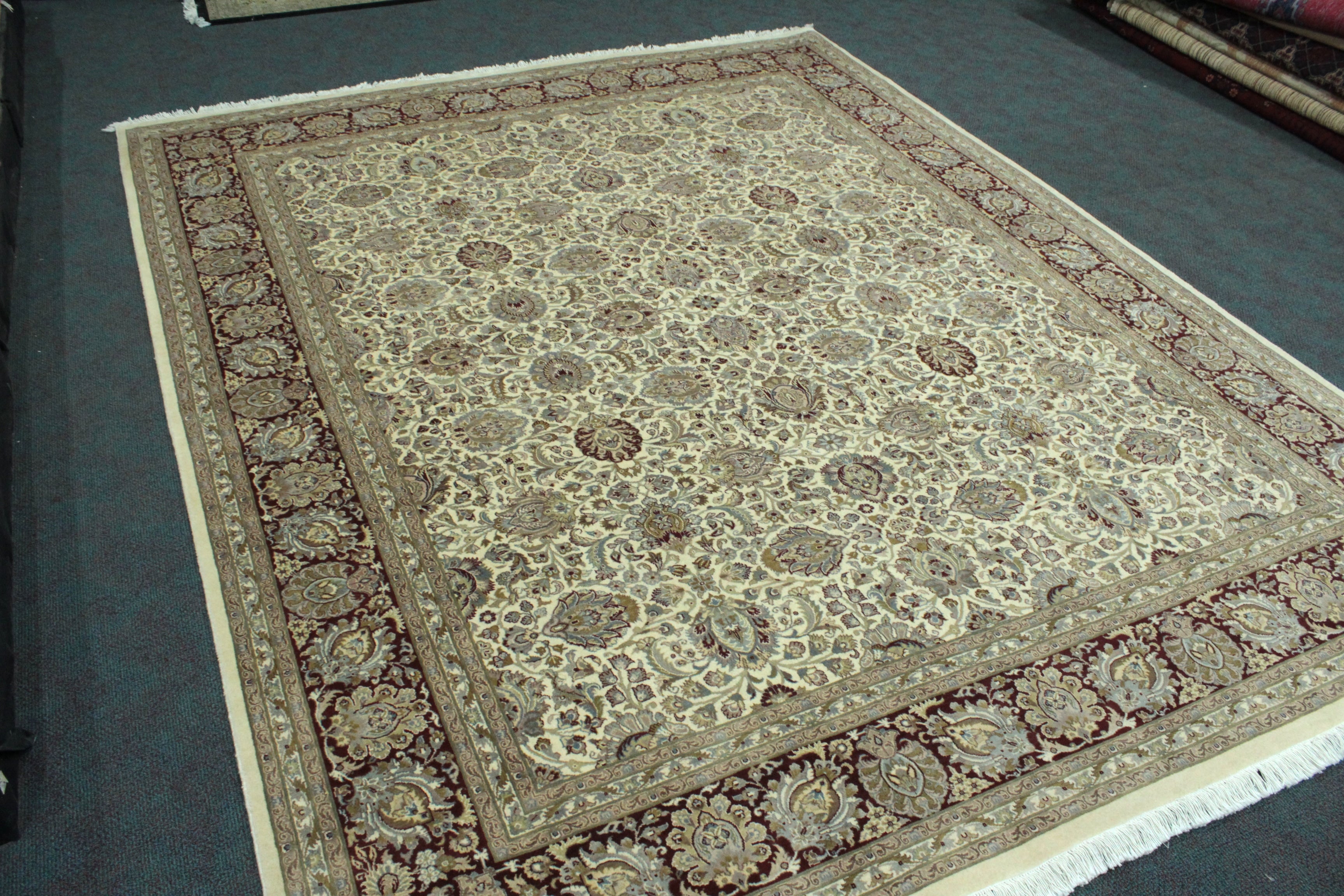 Kashmiri Hand-Knotted Oriental Persian Rug - Wool - 310 cm x 249 cm ...