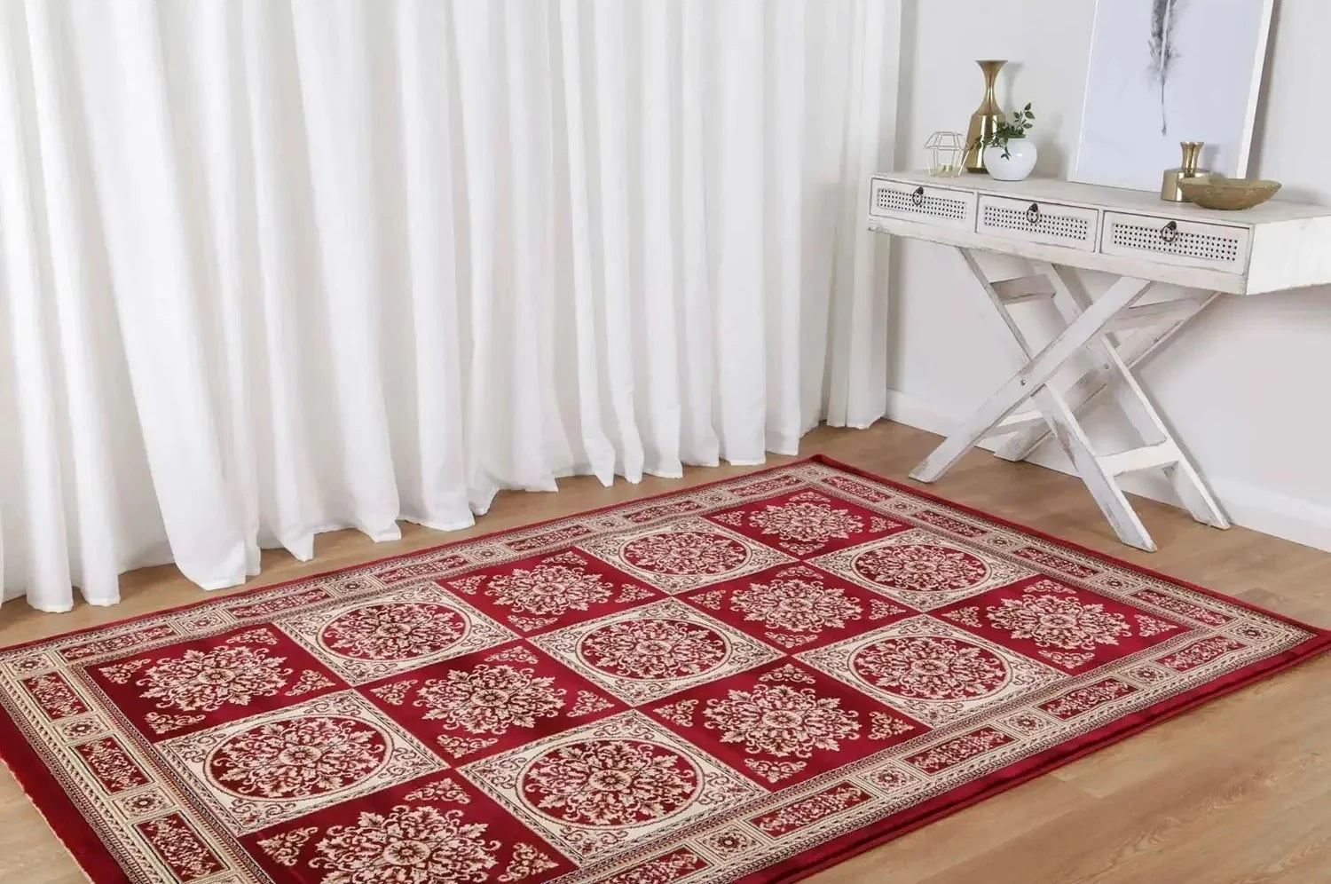 Suzani Red Chequered Rug – Persian Rug Gallery